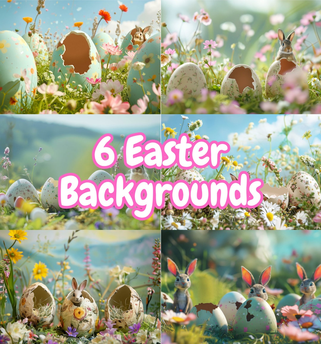 6 Easter Newborn Digital Backdrop Photography, Easter Bunny Newborn ...