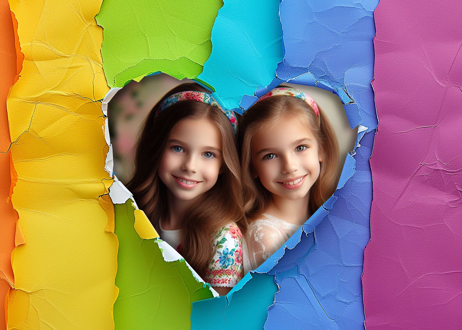 Ripped Rainbow Paper Overlay PNG, Birthday Digital Backdrop, Ripped ...