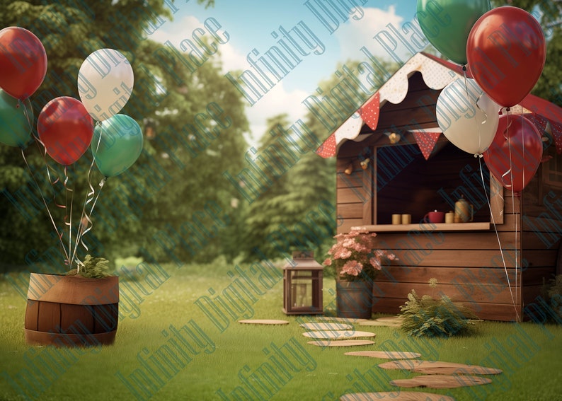 Personalized Birthday Dog House Digital Background, Custom Digital ...