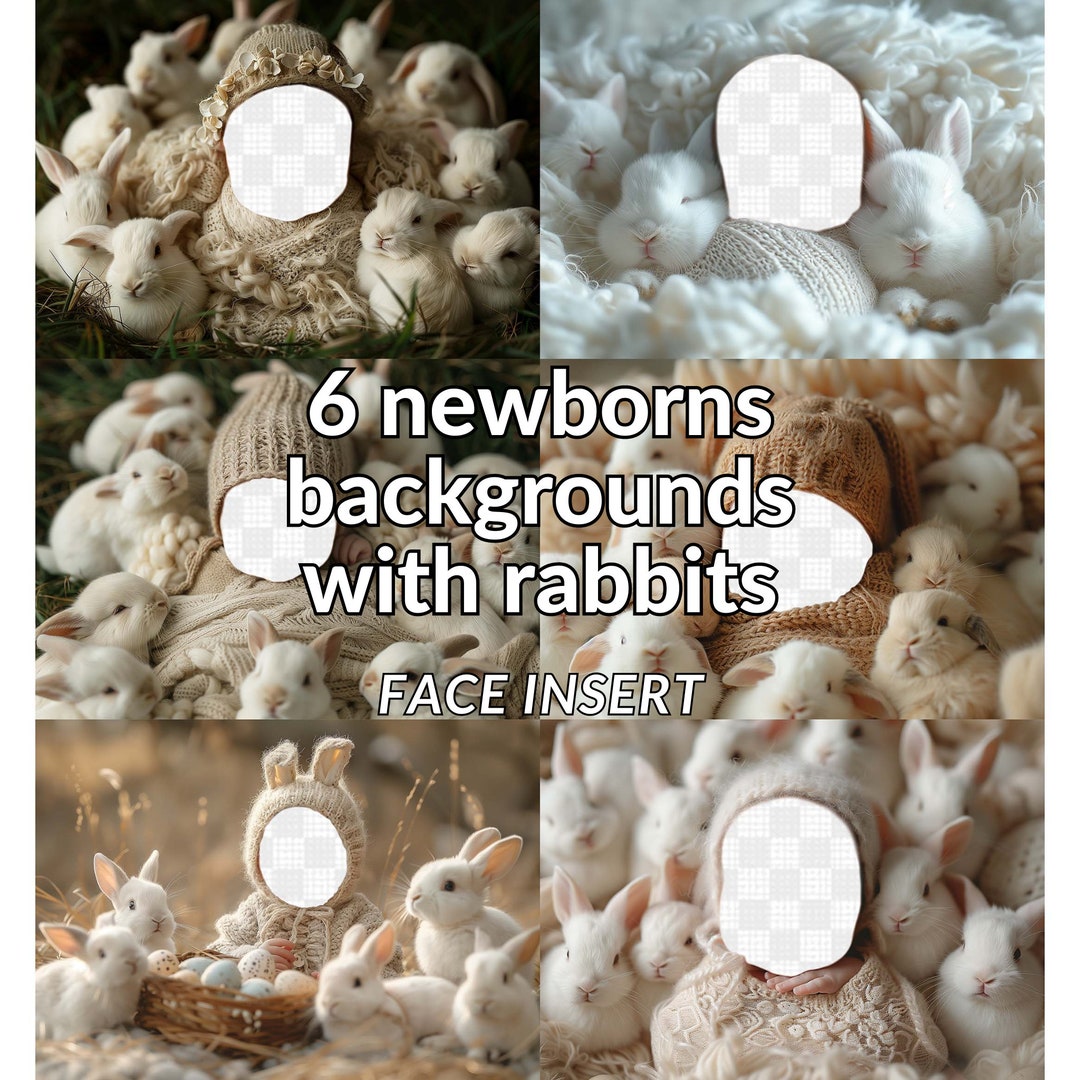 6 Face Insert Newborn Digital Backdrops, PNG Face Insert Template ...