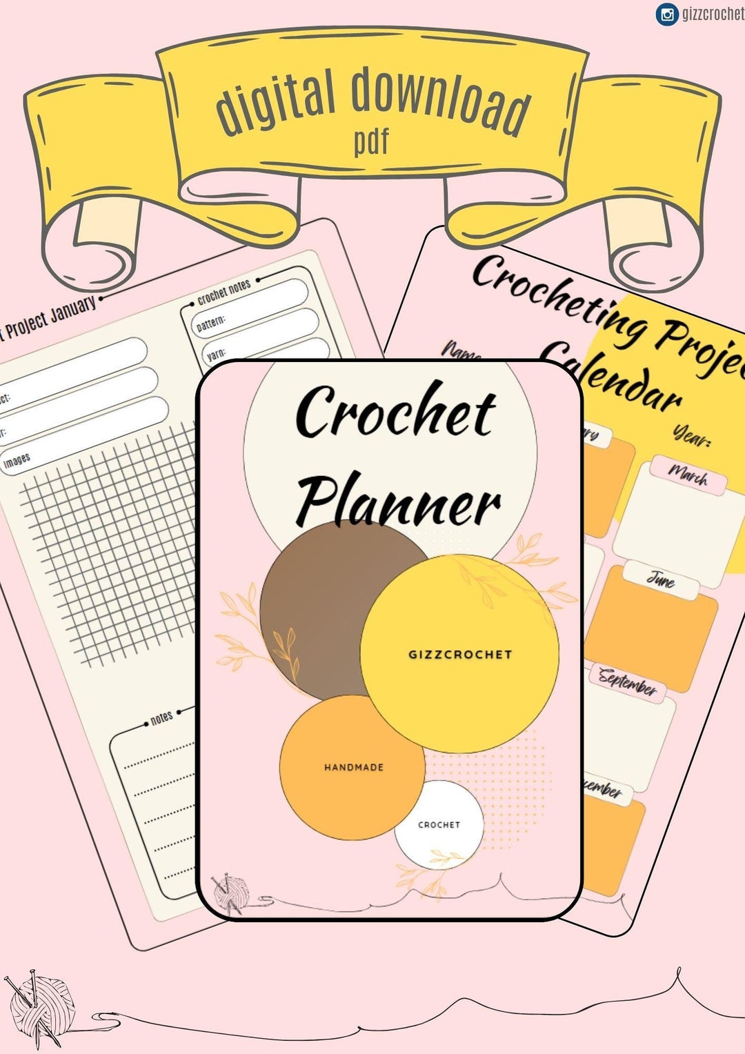 Crochet Project Planner Pdf CROCHET Planner Printable Crochet Journal ...