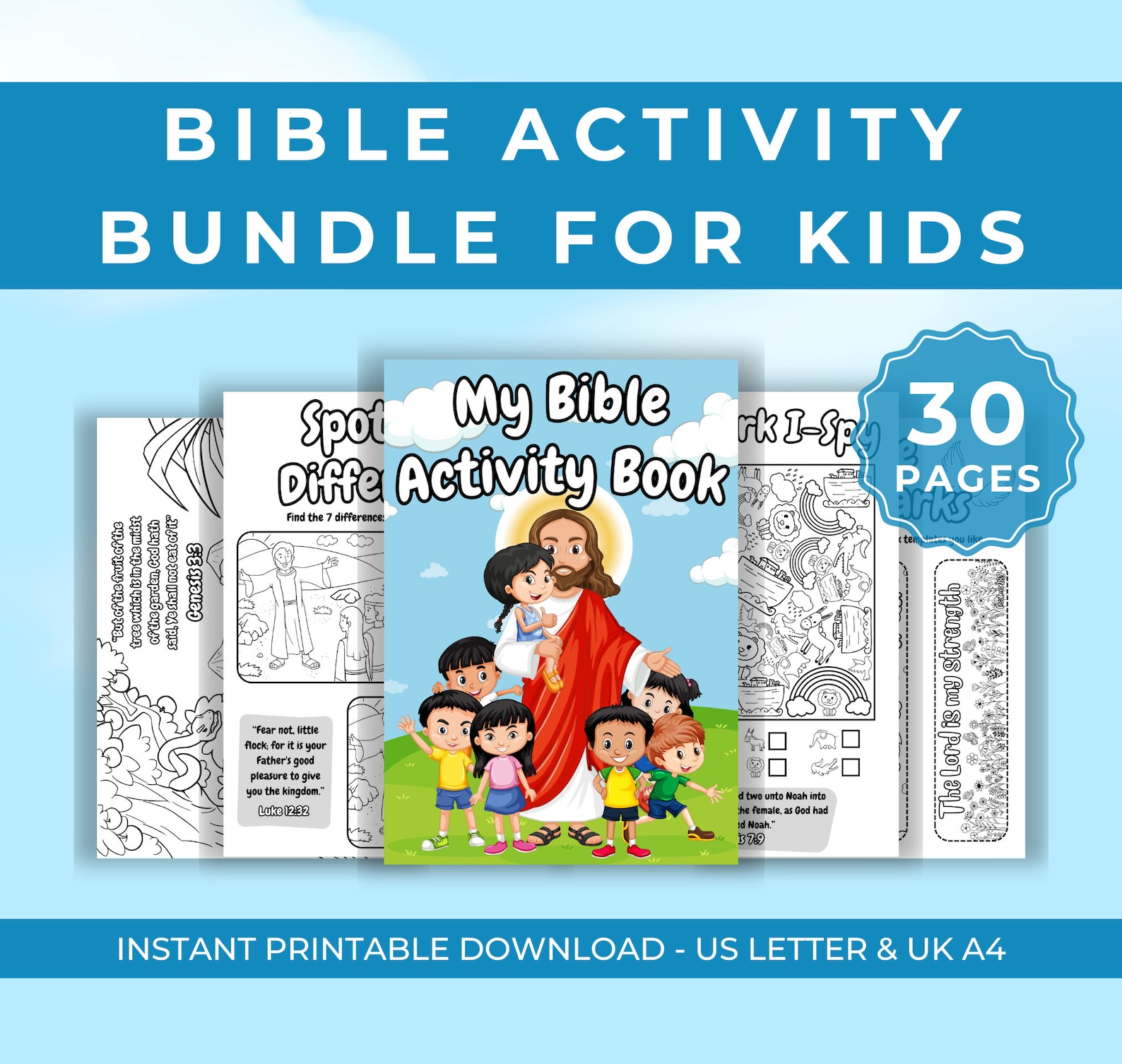 Bible Activity Book for Kids // Sunday School Activities for Children ...