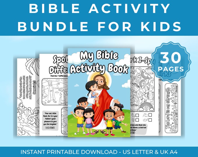 Bible Activity Book for Kids // Sunday School Activities for Children ...