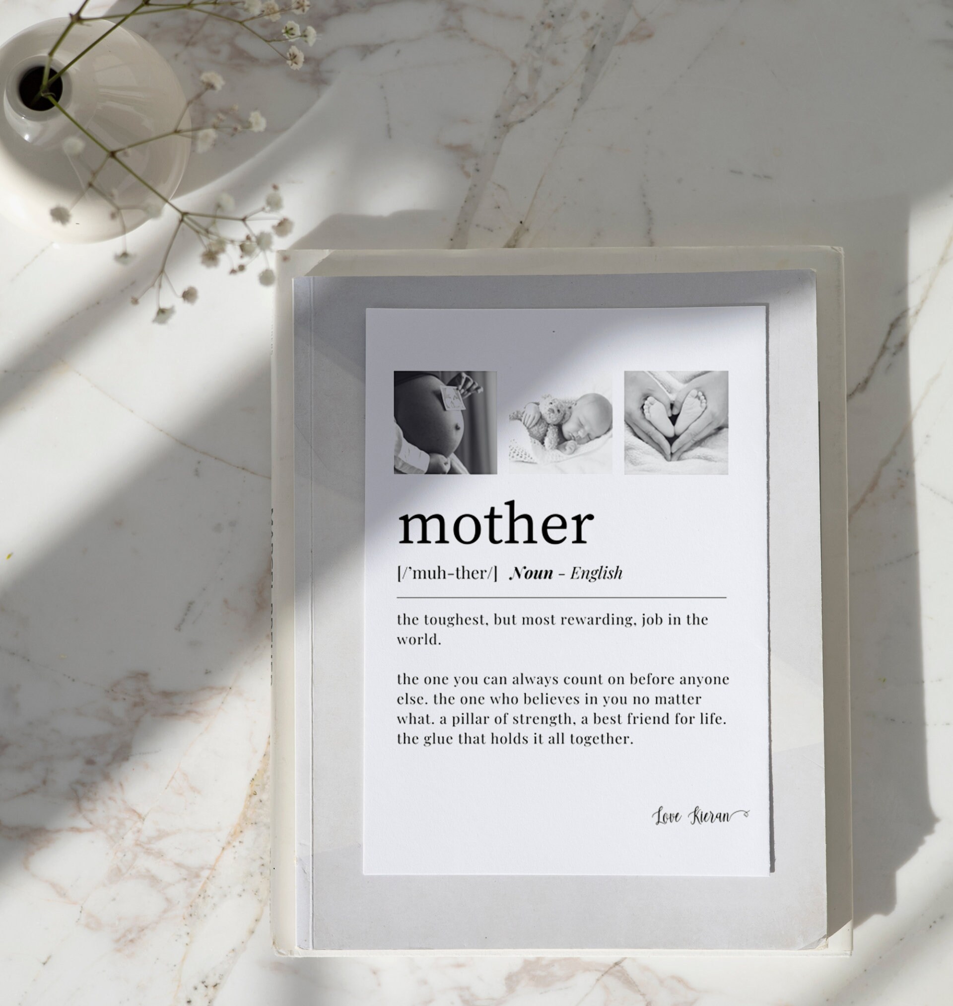 Personalised Mother Definition Print // Wall Art Printable Custom Gift ...