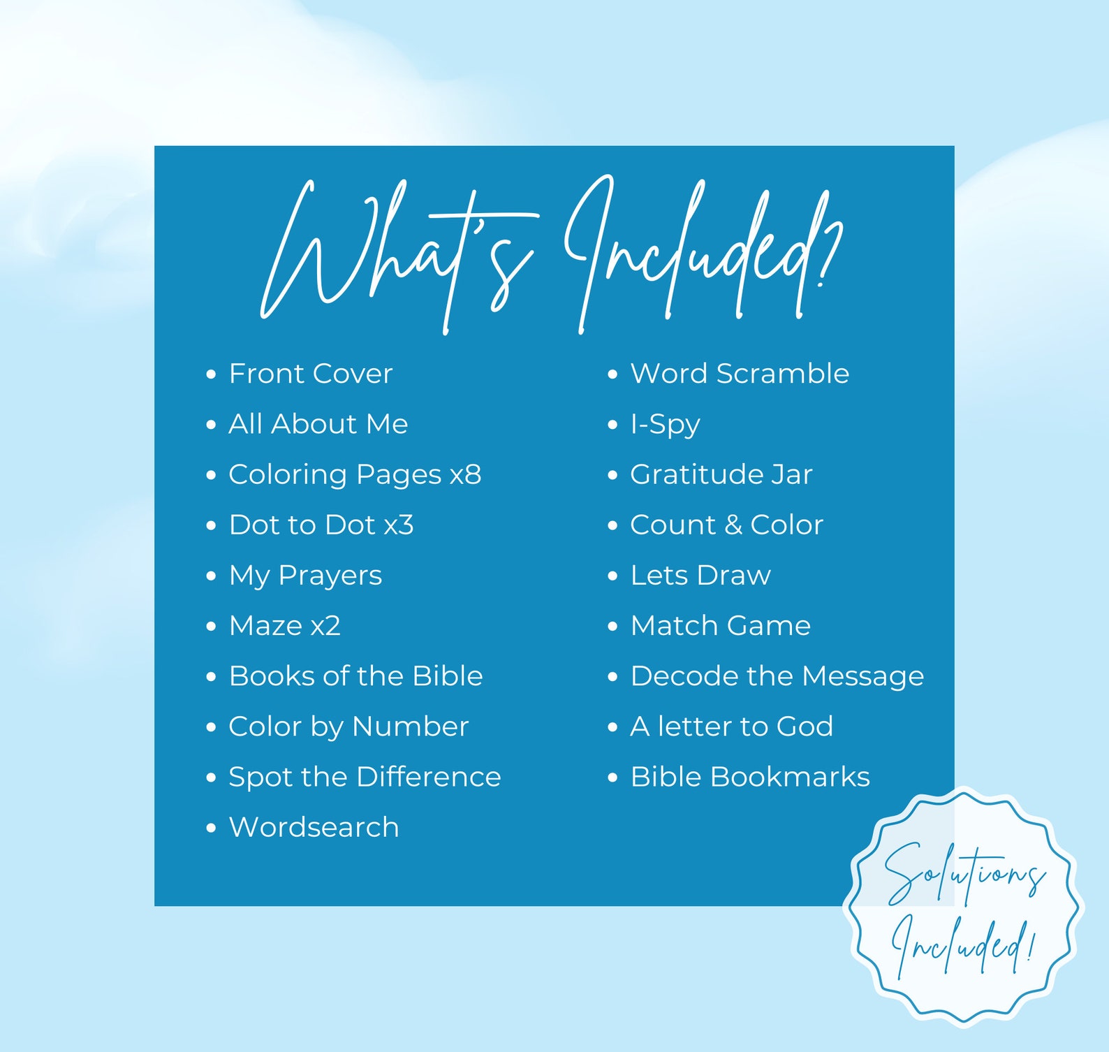 Bible Activity Book for Kids // Sunday School Activities for Children ...