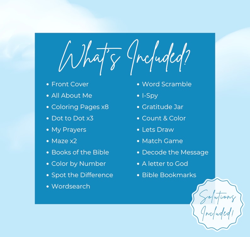 Bible Activity Book for Kids // Sunday School Activities for Children ...