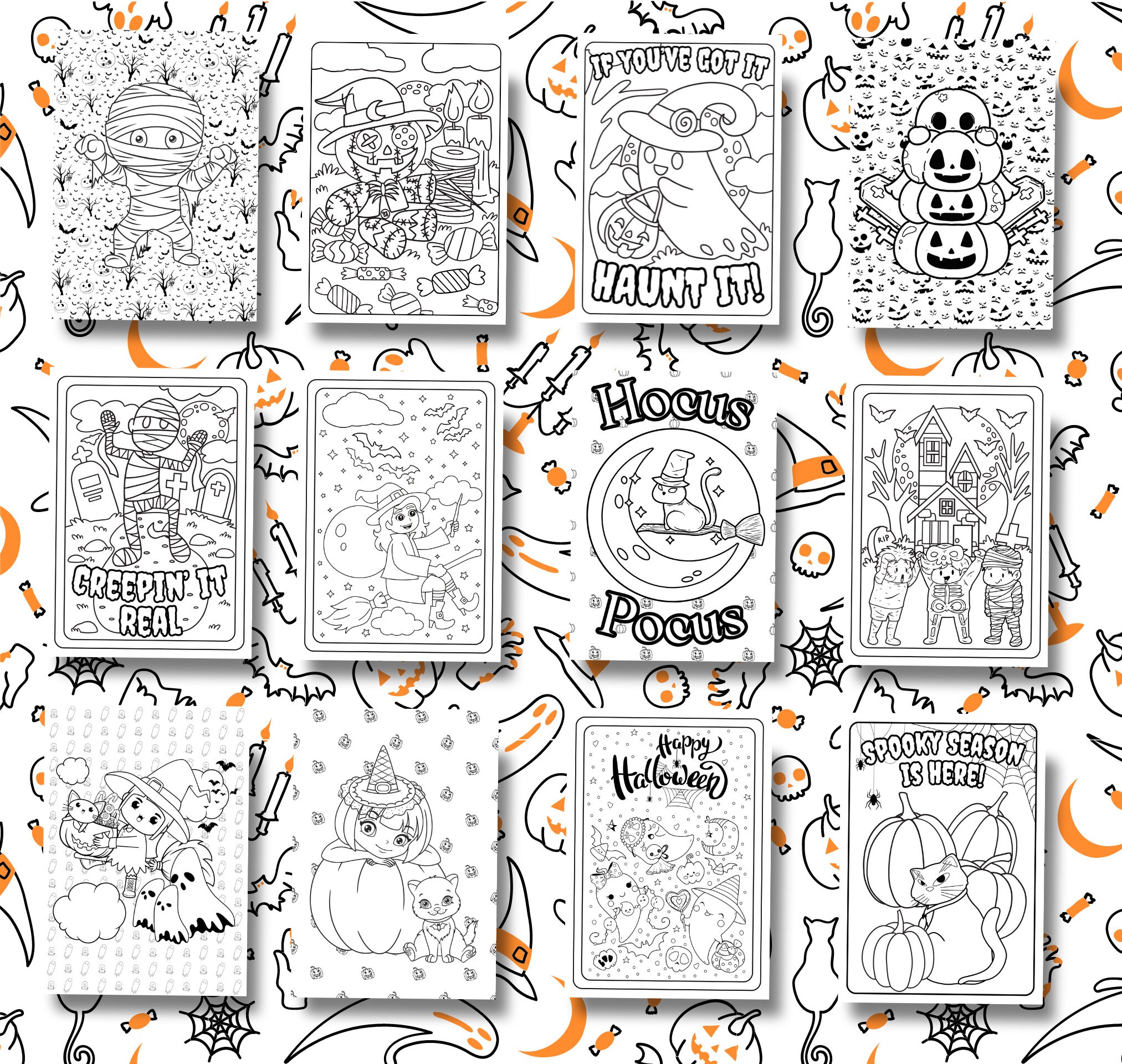 25 Kids Halloween Coloring Sheets // Halloween Coloring Bundle ...