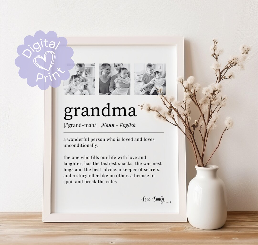 Personalised Grandma Definition Print // Wall Art Printable Custom Gift ...