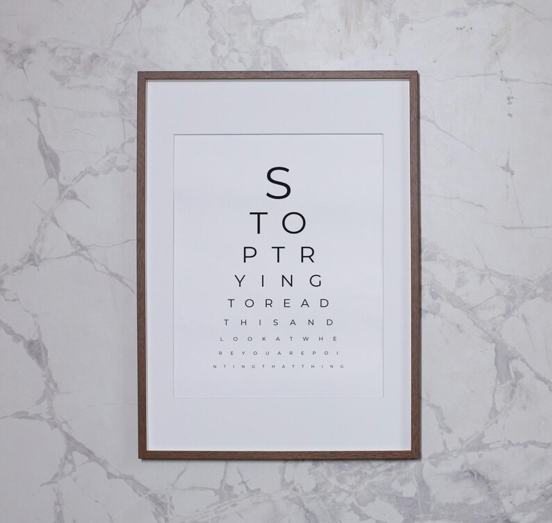 Funny Eye Chart Bathroom Print // Bathroom Humor, Funny Toilet Gift ...