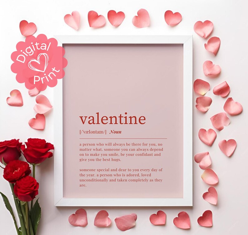 Valentine's Day Definition Wall Art // Valentines Day Printable ...