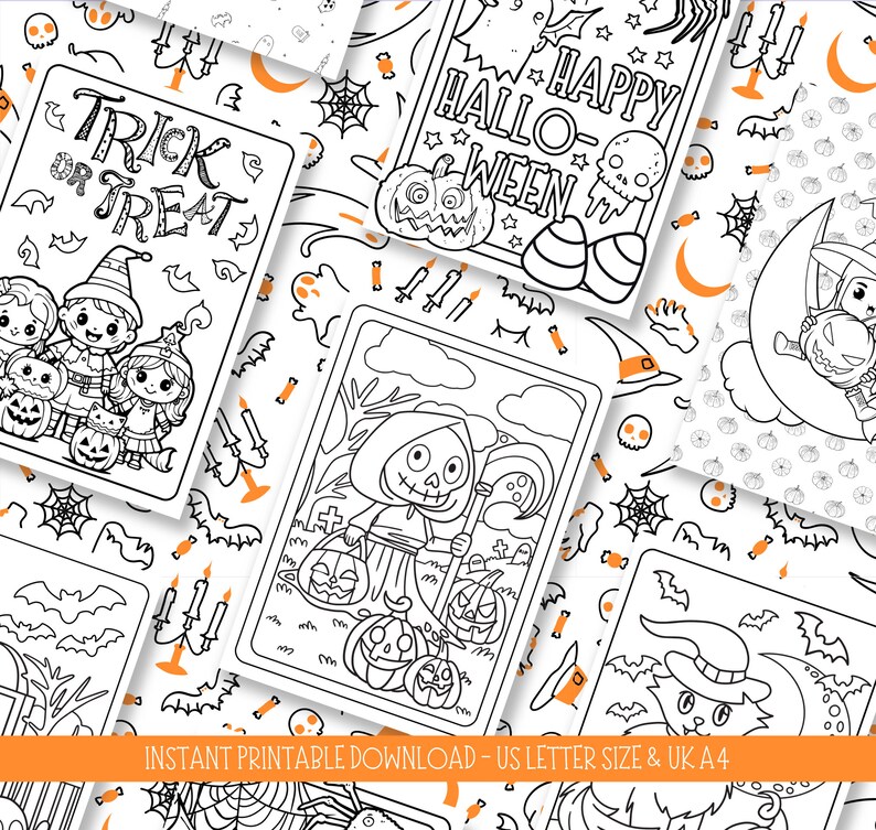 25 Kids Halloween Coloring Sheets // Halloween Coloring Bundle ...