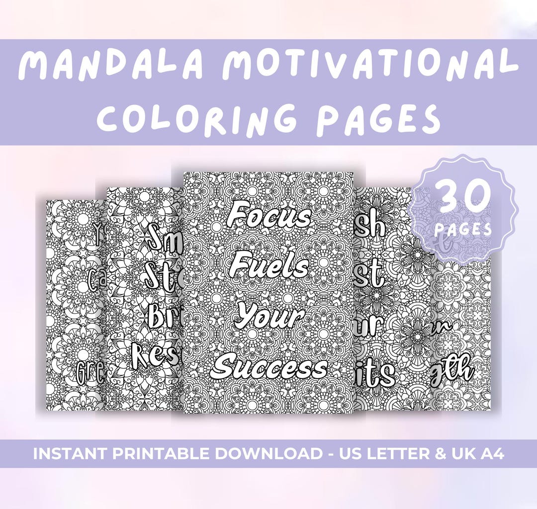 30 Motivational Quotes Mandala Coloring Pages // Mandala Coloring ...
