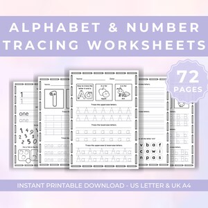 A to Z Tracing Worksheets // Preschool Kindergarten Handwriting ...