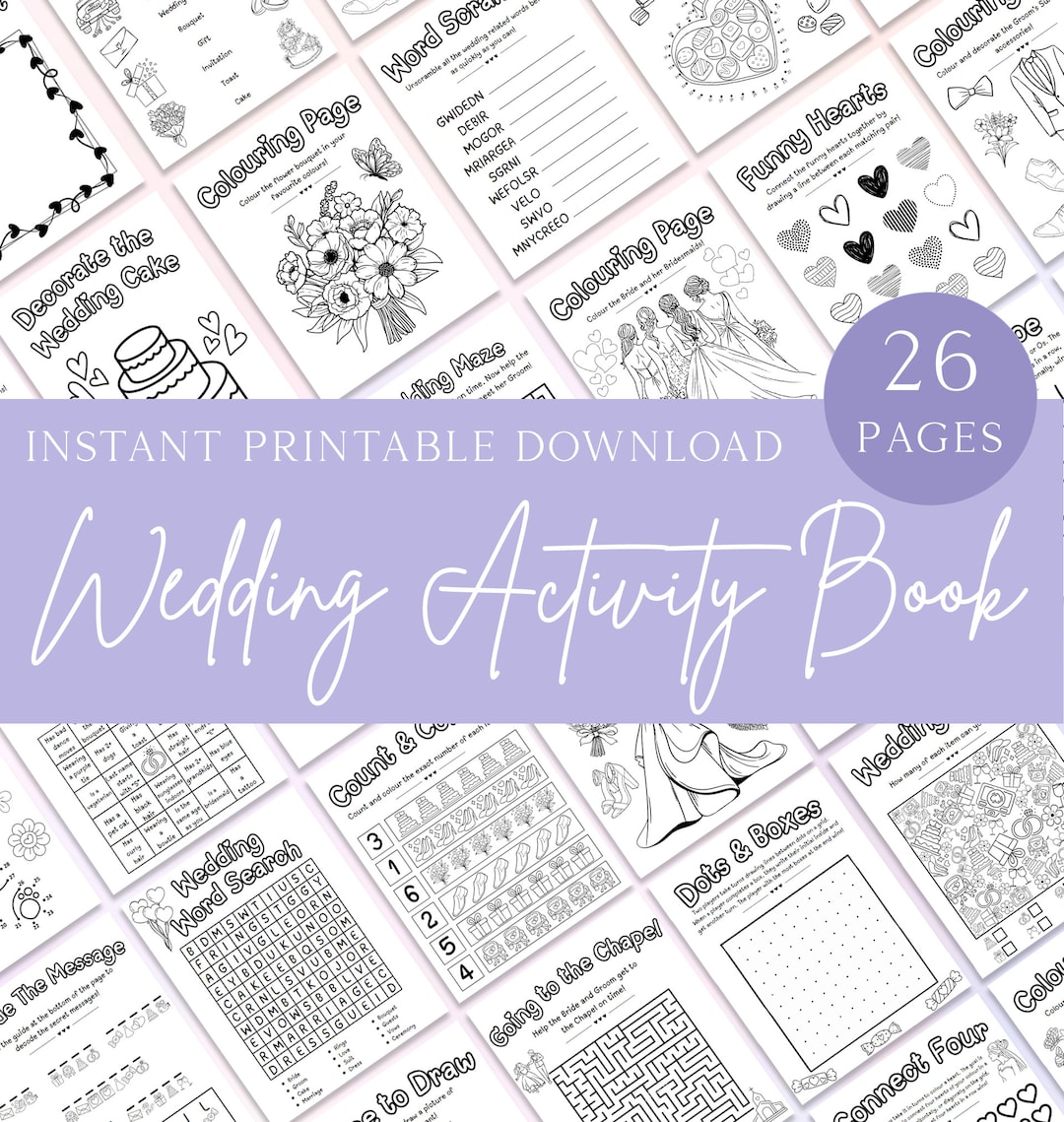 Kids Wedding Activity Book // PRINTABLE Wedding Table Activity Pack ...