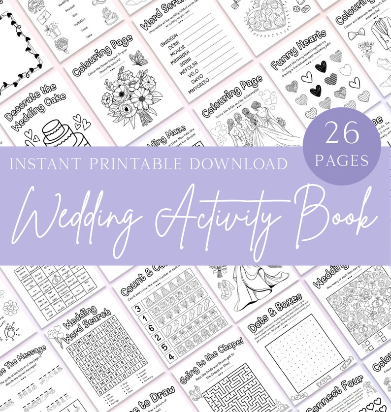Kids Wedding Activity Book // PRINTABLE Wedding Table Activity Pack ...