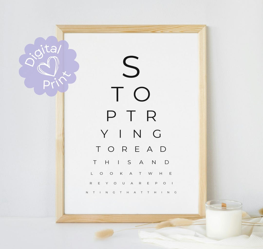 Funny Eye Chart Bathroom Print // Bathroom Humor, Funny Toilet Gift ...
