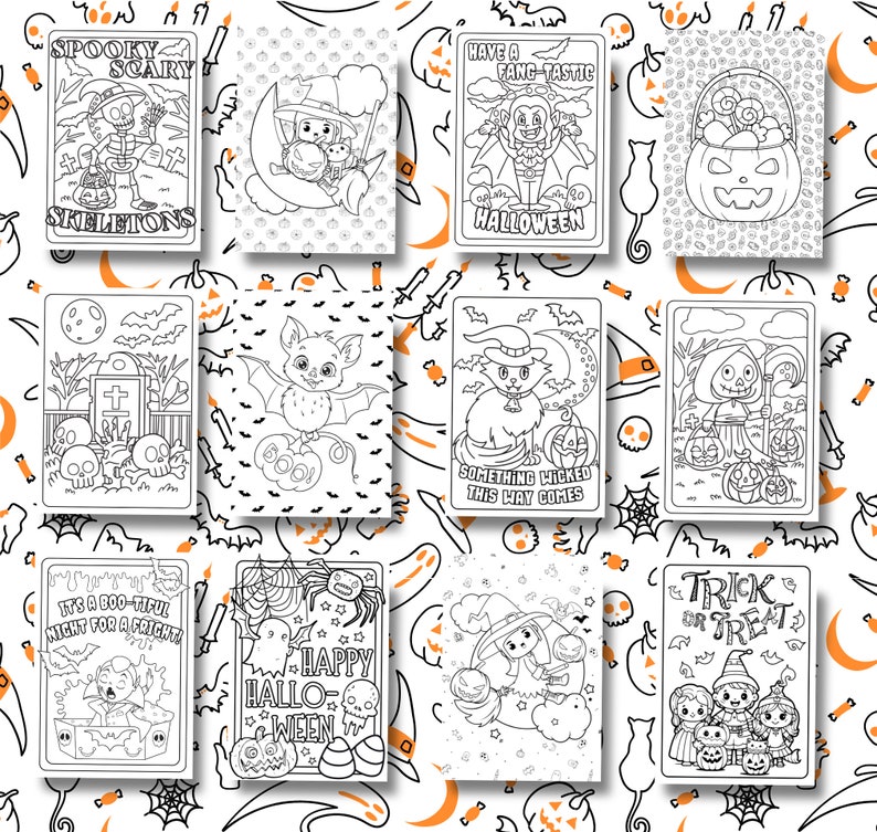 25 Kids Halloween Coloring Sheets // Halloween Coloring Bundle ...
