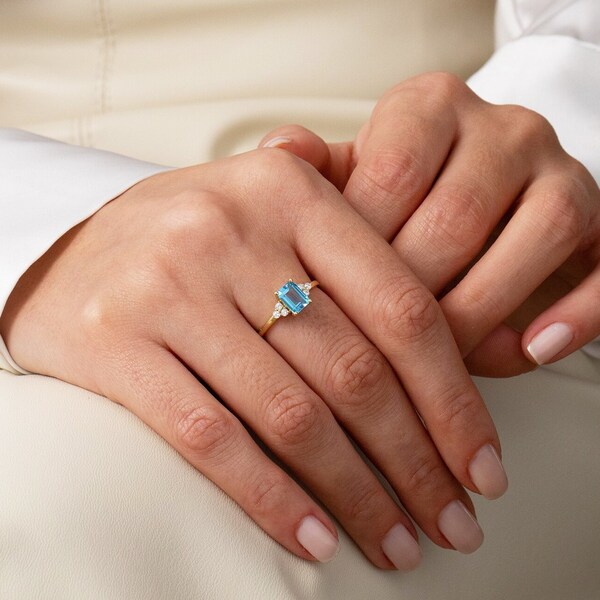 Blue Engagement Ring - Etsy