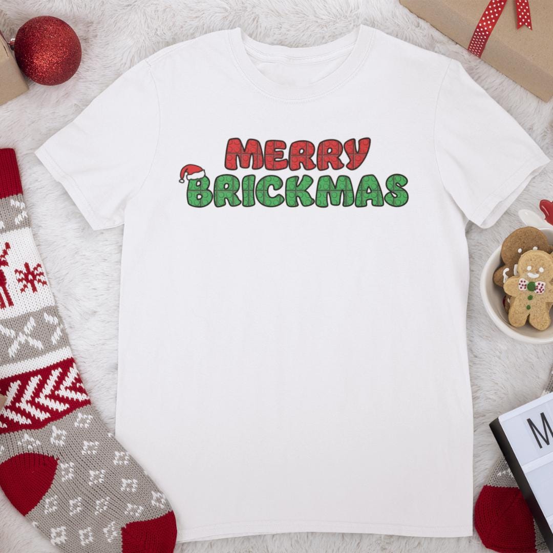 Merry Brickmas Tshirt, Toy Bricks, Master Builder, Building Blocks ...