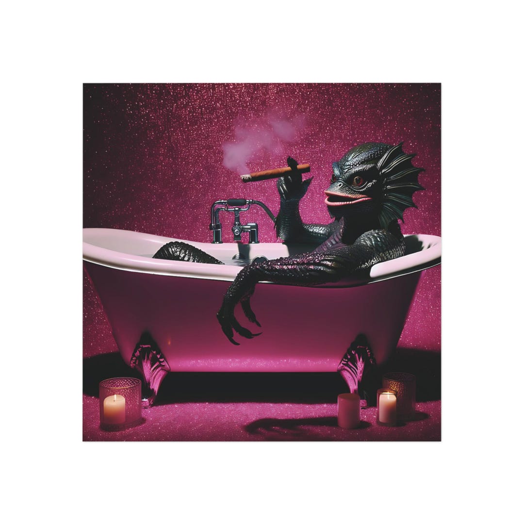 Creature Bath Time Retro Horror Bathroom Decor Quirky Kitchen Magnet - Etsy