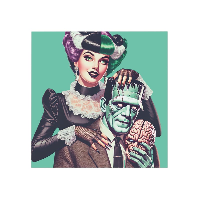 Frankenstein Brain and Bride Magnet Quirky Vintage Style Goth Kitsch ...