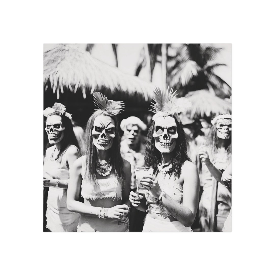 Zombie Tiki Bar Magnet Tiki Skull Party Horror Fantasy Quirky Magnet ...