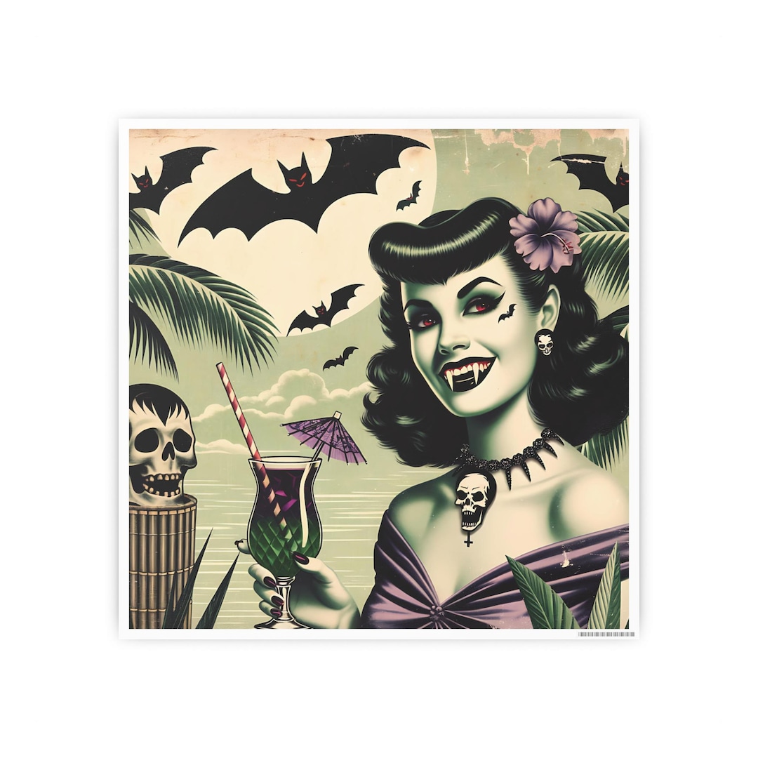 Vampire Tiki Lounge Goth Tiki Retro Photo Art Paper Poster - Etsy