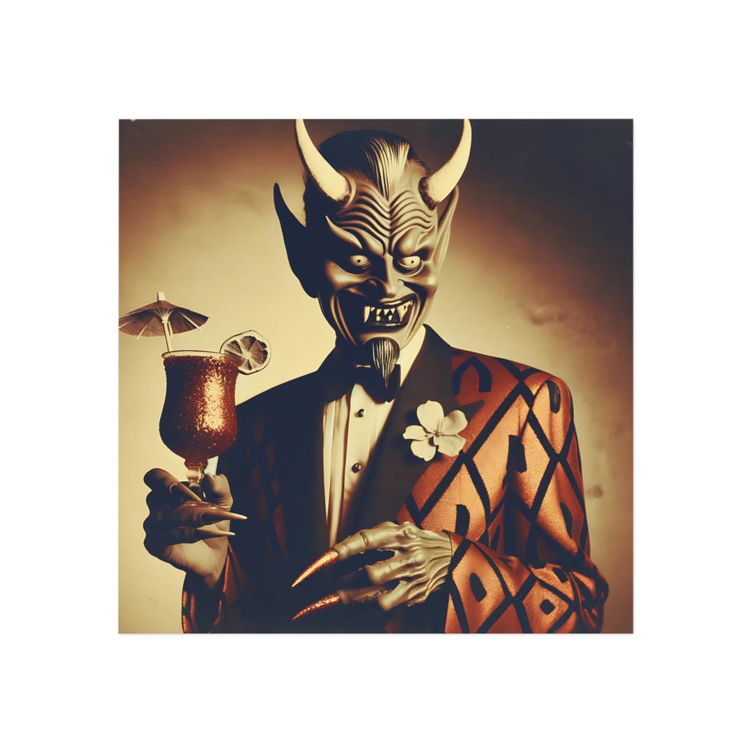 Freaky Tiki Demon Monster Cocktail Bar Quirky Goth Retro Devil Magnet ...