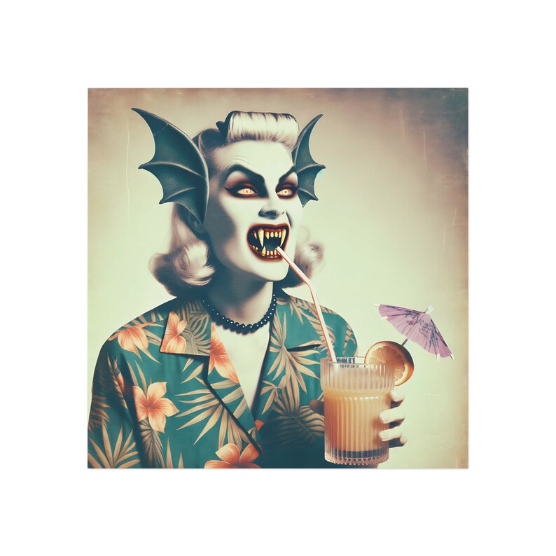 Vampire Tiki Monser Magnet Creepy Quirky Hawaiian Horror Sea Monster ...