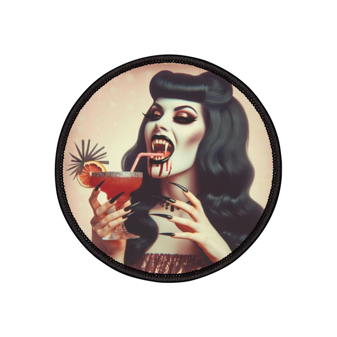 Goth Tiki Patch Vampire Pin up Rockabilly Horror Cocktail Tiki Bar ...