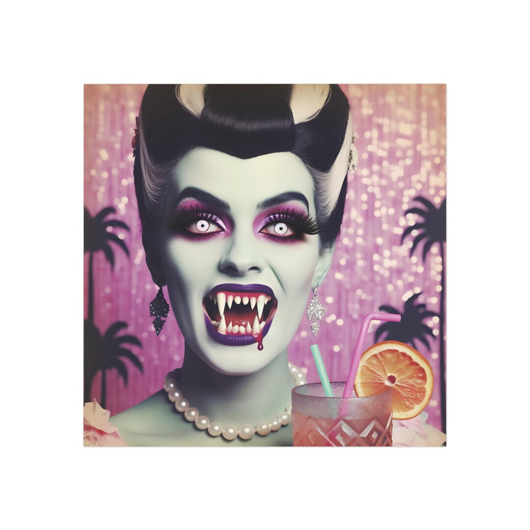 Vampire Tiki Lounge Quirky Horror Retro Goth Tiki Bar Magnet - Etsy