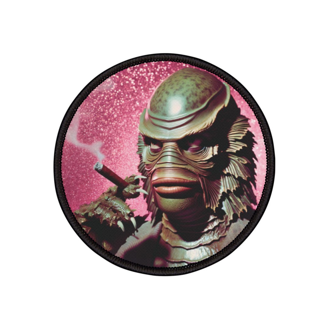 Creature Smoking Cigar Quirky Retro Monster Creature Iron-on Patch - Etsy
