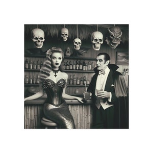 Vampire Mermaid Tiki Bar Quirky Vintage Style Retro Bar Magnet - Etsy