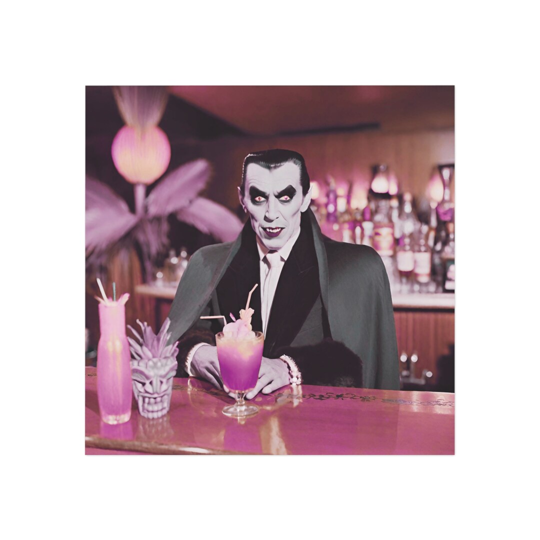 Retro Vampire Cocktail Lounge Tiki Bar Dracula Fantasy Magnet Quirky ...