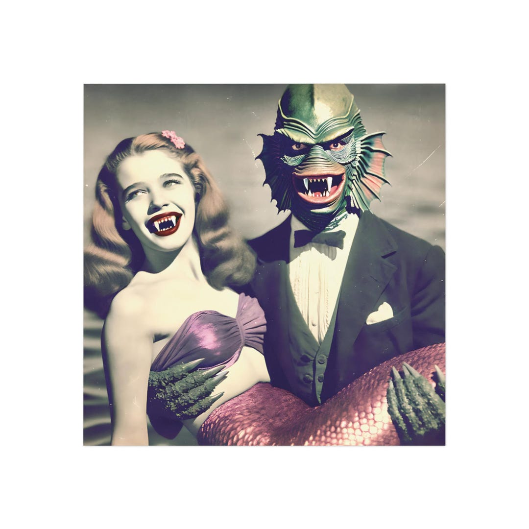 Creature Vampire Mermaid Vintage Style Quirky Sexy Mermaid Pin up ...