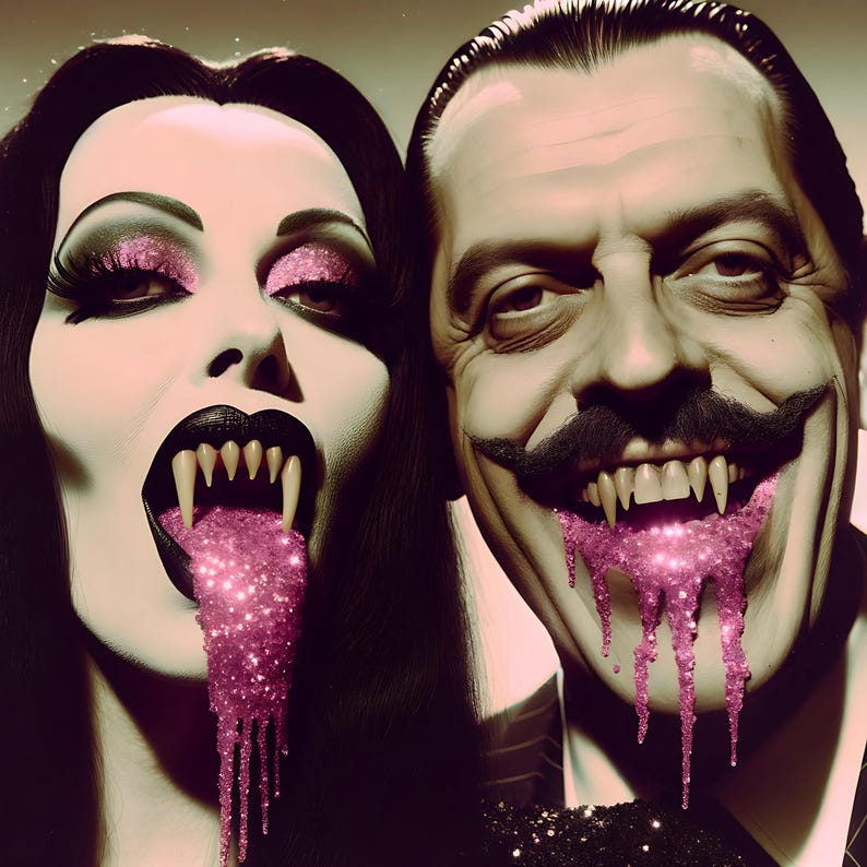 DIGITAL DOWNLOAD Addams Family Halloween Vampires Quirky Morticia Gomez ...