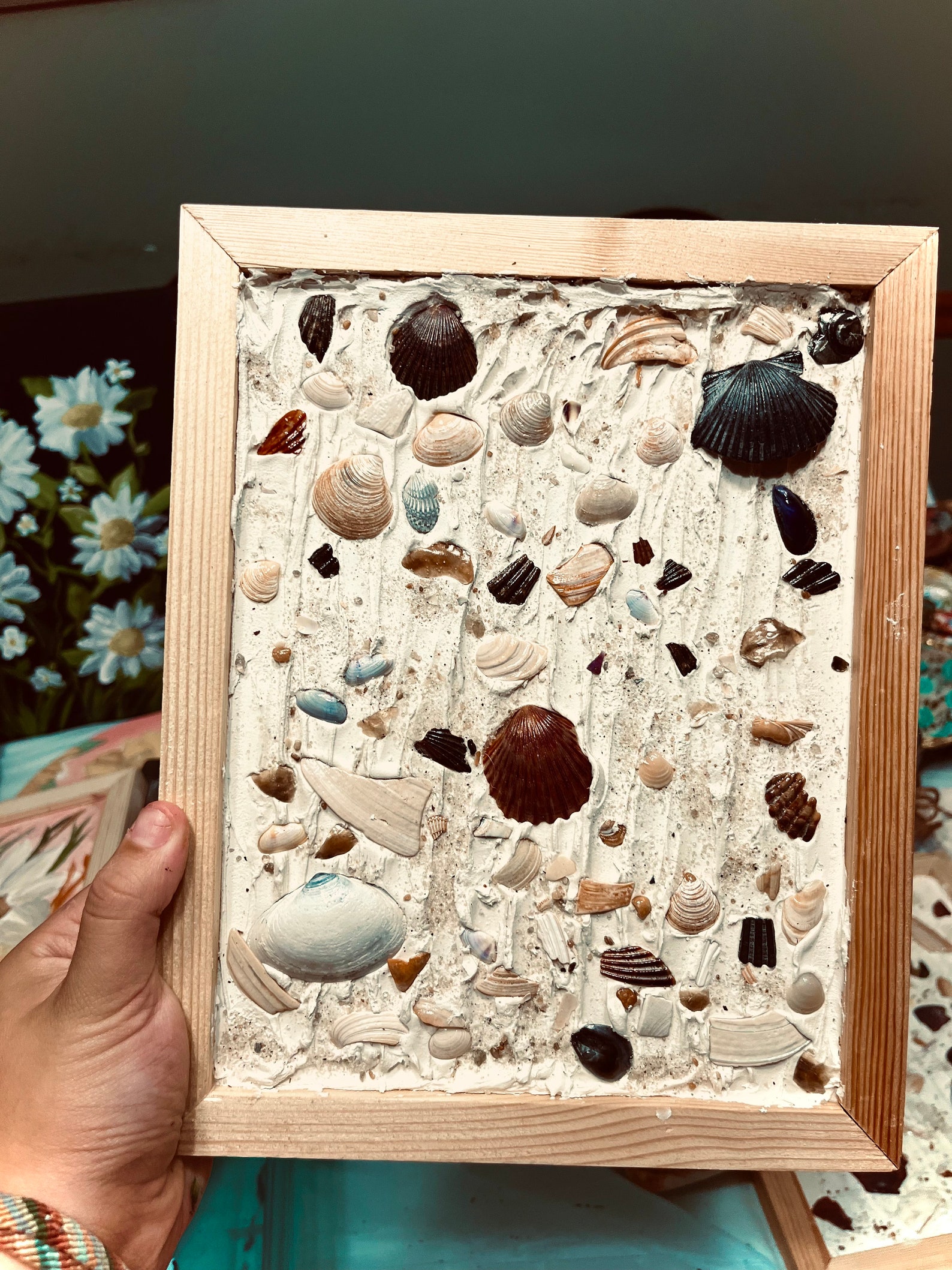 Seashell Art on Framed Canvas - Etsy