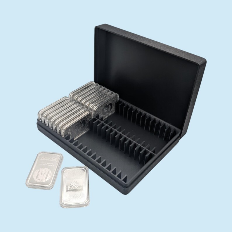 1oz Silver Bars Storage Box for Direct-fit Capsules | Holds 40 1oz ...