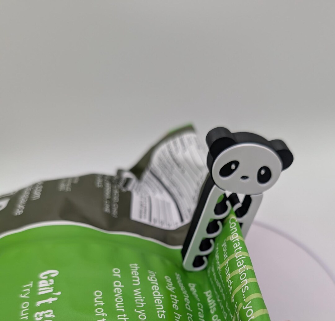 Panda Chip Clip Snack Bag Clip Kitchen Pantry Food Saver Panda Bear 2 ...