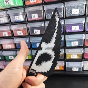 Ghost Face Bead Kitchen Knife Horror Movie Wall Art, Perler Bead ...