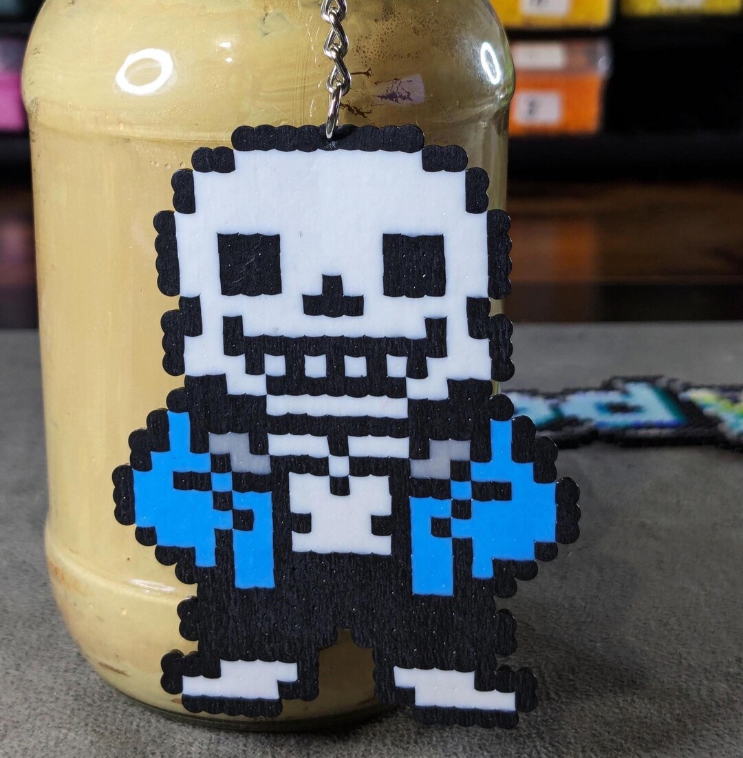 Sans Undertale Perler Bead Keychain, Magnet, or Pin – Handmade Pixel ...