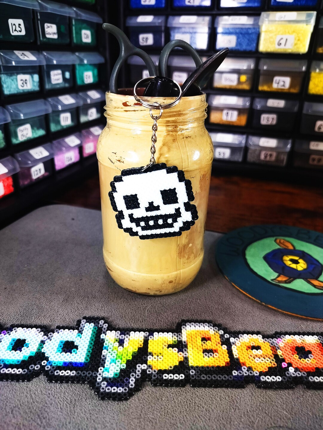 Sans Head Undertale Gaming Keychains/earrings, Jewelry, Perler Beads ...