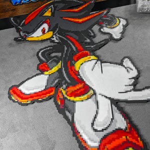 Shadow the Hedgehog Framed Perler Bead Art– Sonic Fan Art, Kawaii ...
