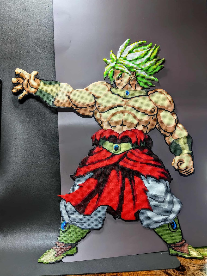 Handmade Broly Perler Bead Art – Dragon Ball Z Anime Wall Decor | Pixel ...