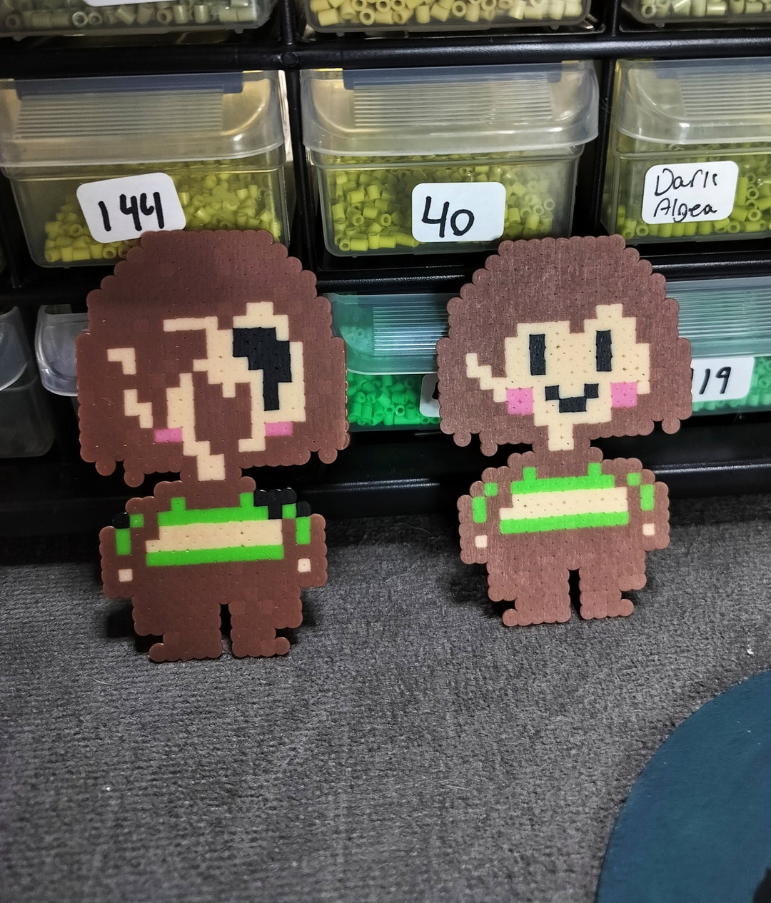 Chara and Evil Chara Undertale Wall Art, Perler Bead, Picture Frame ...