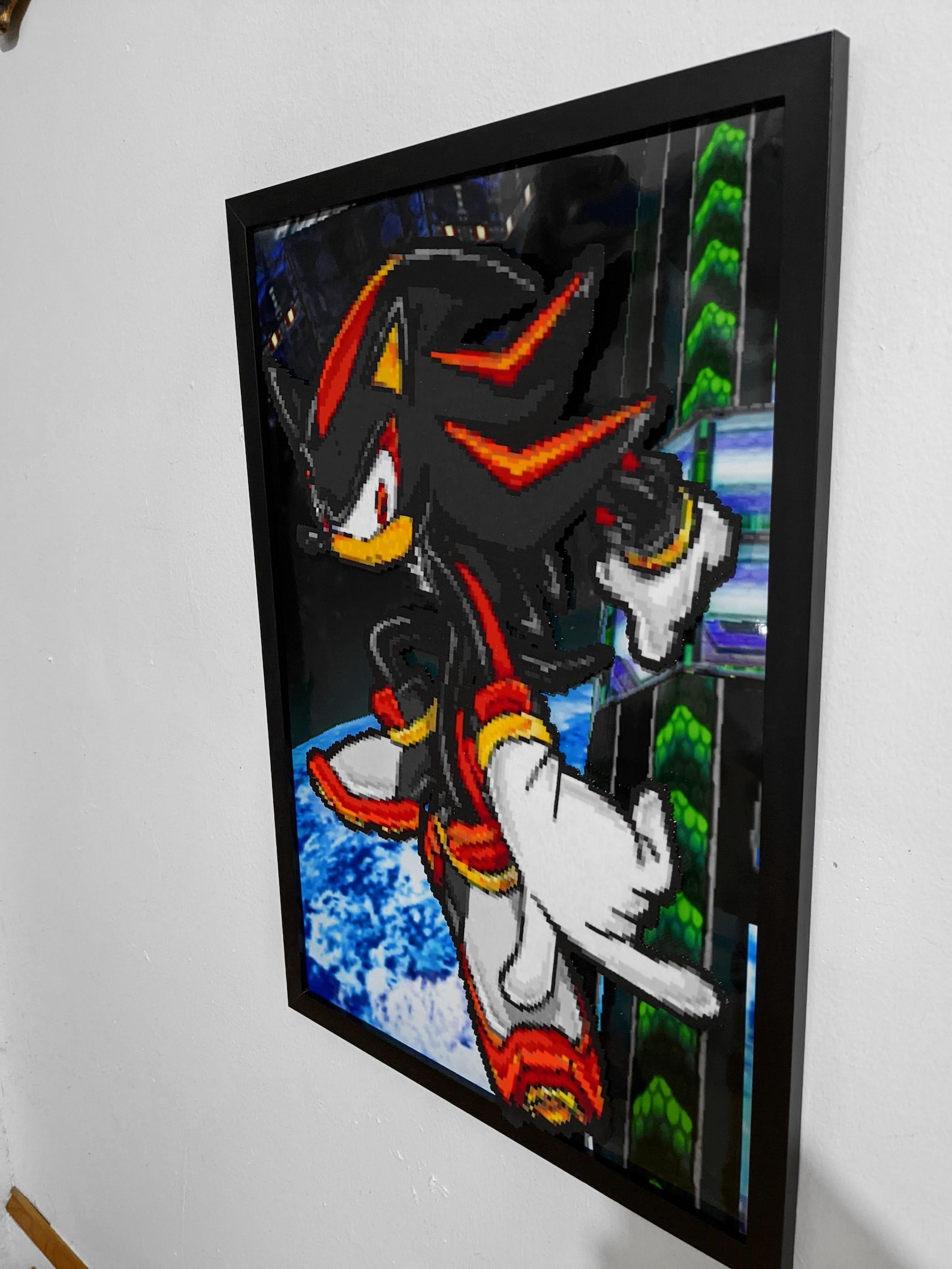 Shadow the Hedgehog Framed Perler Bead Art– Sonic Fan Art, Kawaii ...