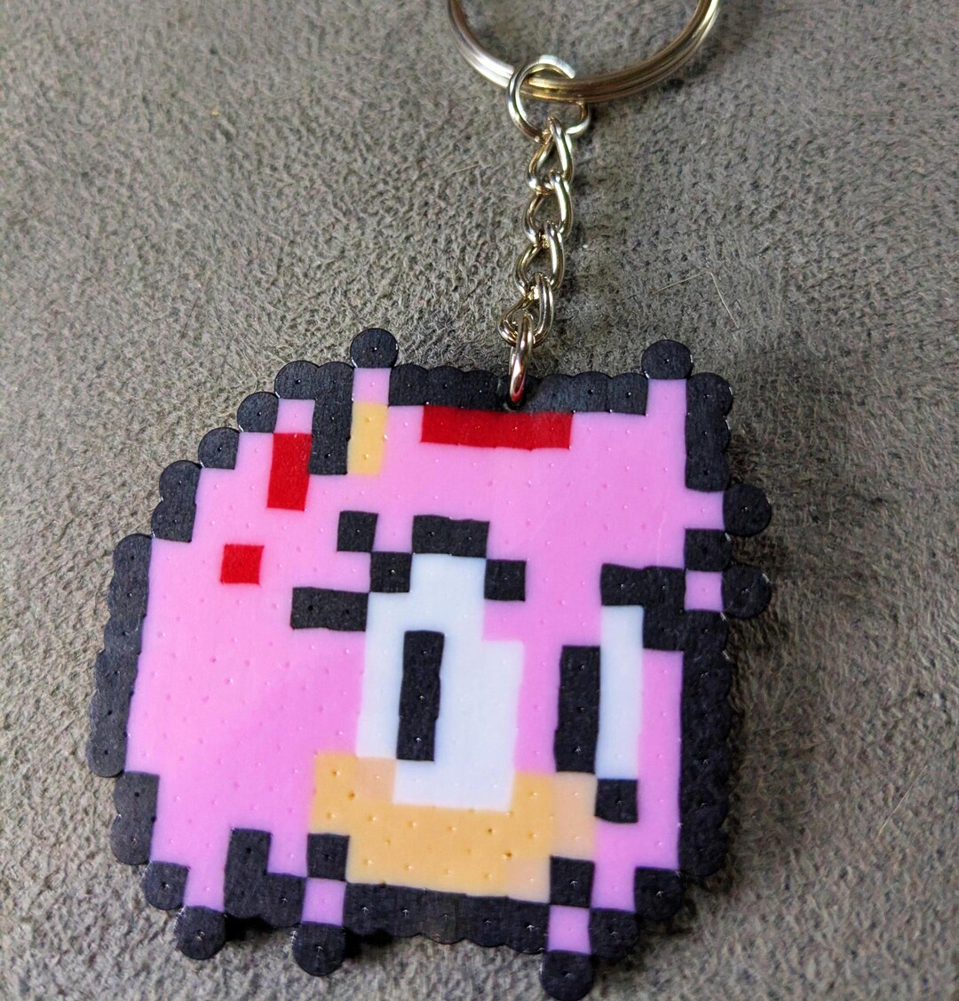 Handmade Amy Rose Perler Bead Keychains, Pins, Magnets, and Earrings ...