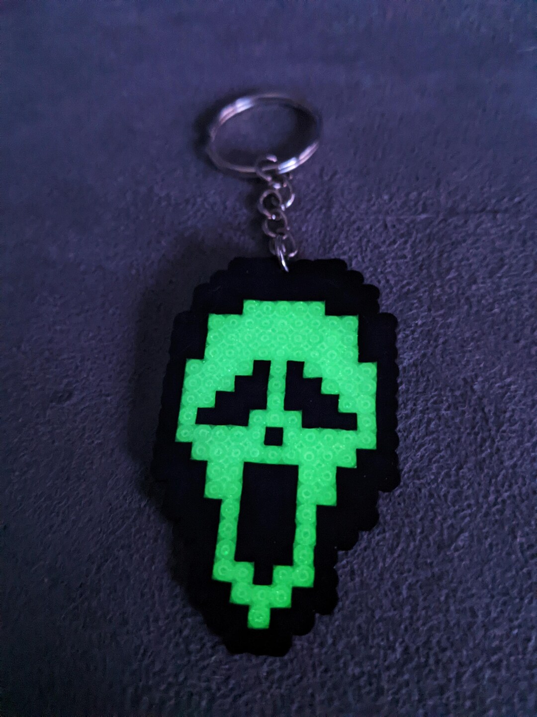 Glow in the Dark Ghostface Perler Bead Keychain, Magnets, Pins ...