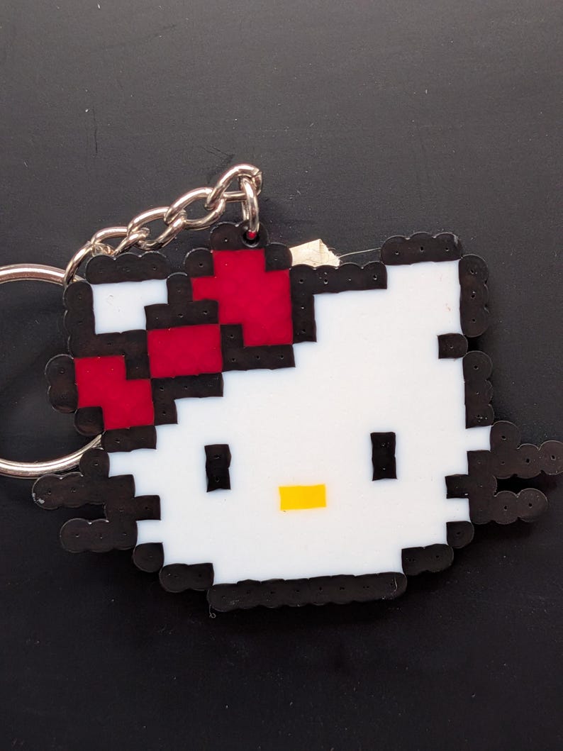 Hello Kitty Perler Bead Keychains, Magnets, Earrings, Pins - Cute ...