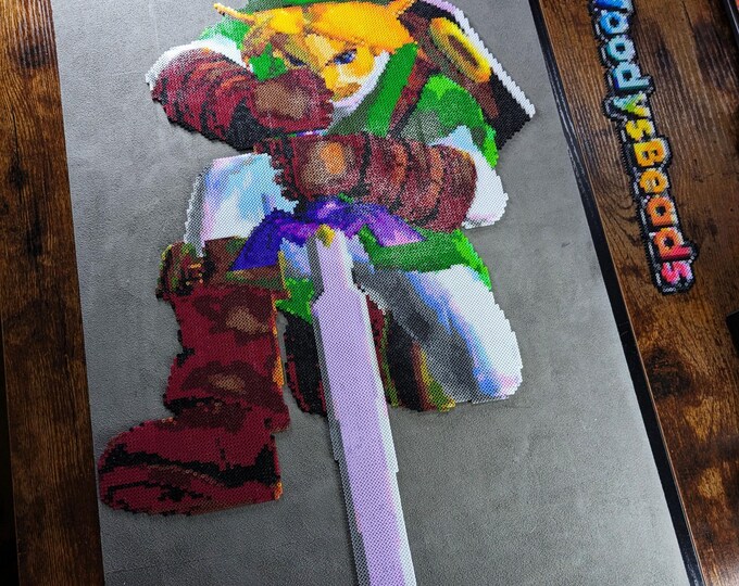 Handmade Perler Bead Art – Large Legend of Zelda Link – Video Game Wall ...
